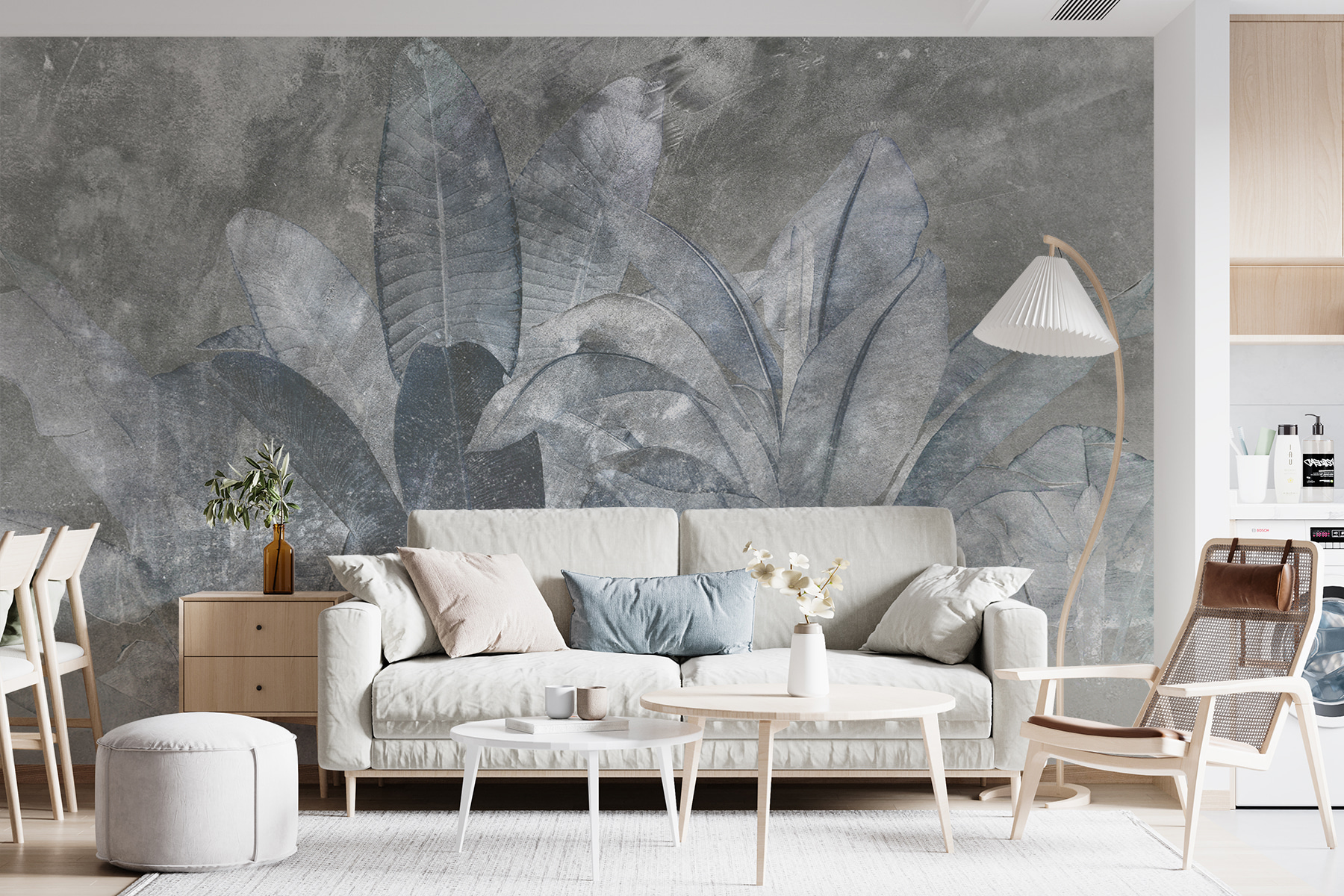 Wall murals Monochrome foliage texture, artistic pattern. : u73884v3 ...